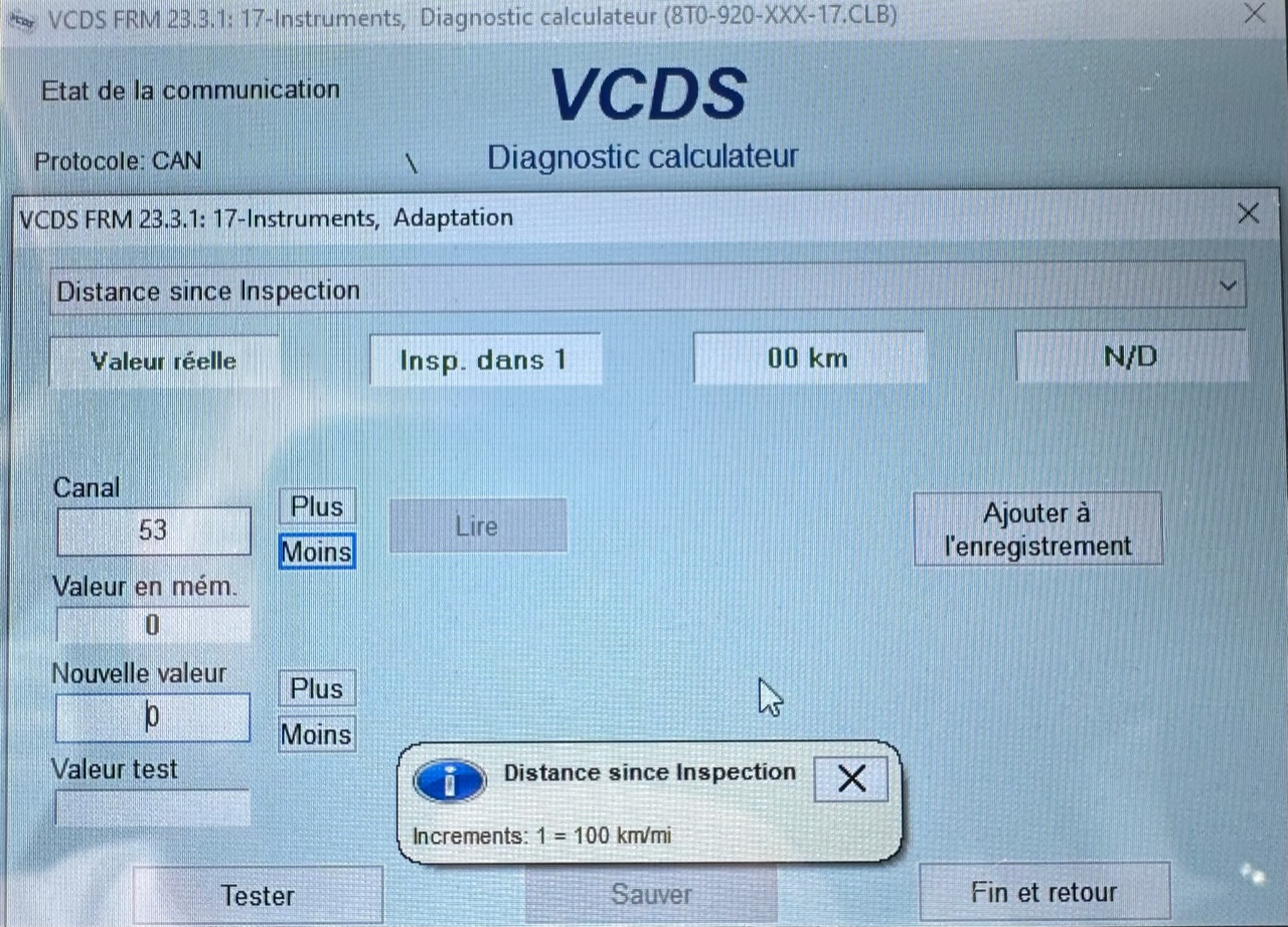 VCDS : Remise à zéro entretien Vidange - VAG Coding