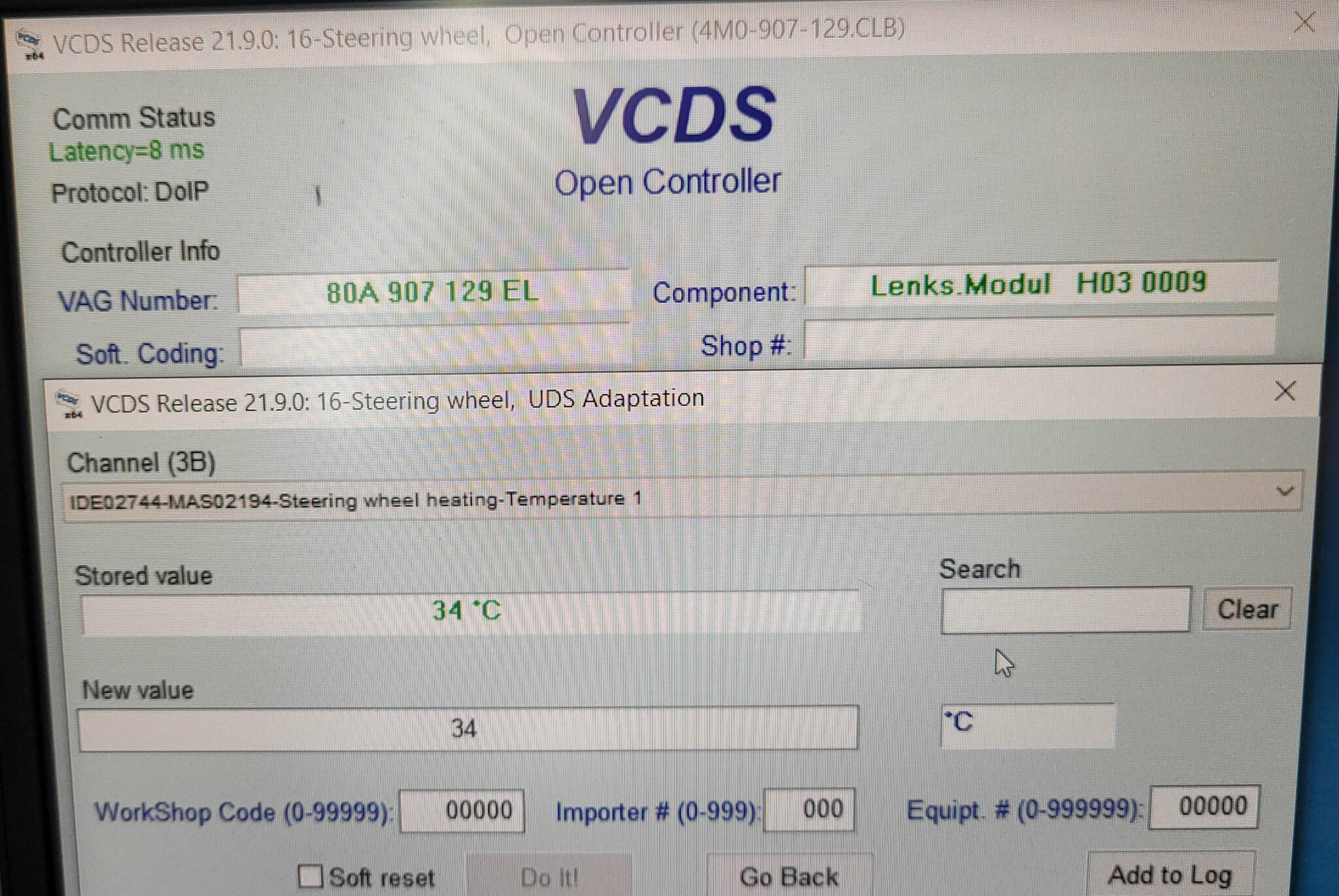 A7 (C8) - Réglages du volant chauffant - VAG Coding